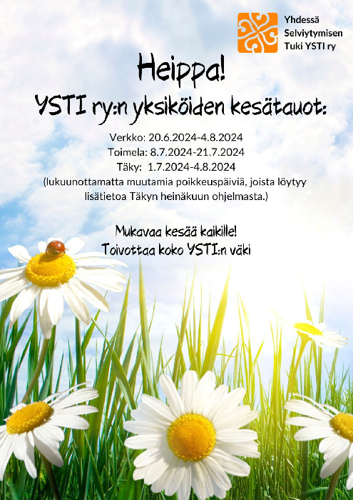 YSTI ry:n yksiköiden kesätauot :: www.yst.net